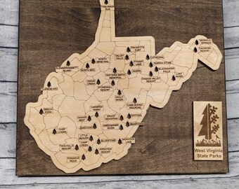 West Virginia State Parks Map Printable 16"x20", State Park Map, Gift ...