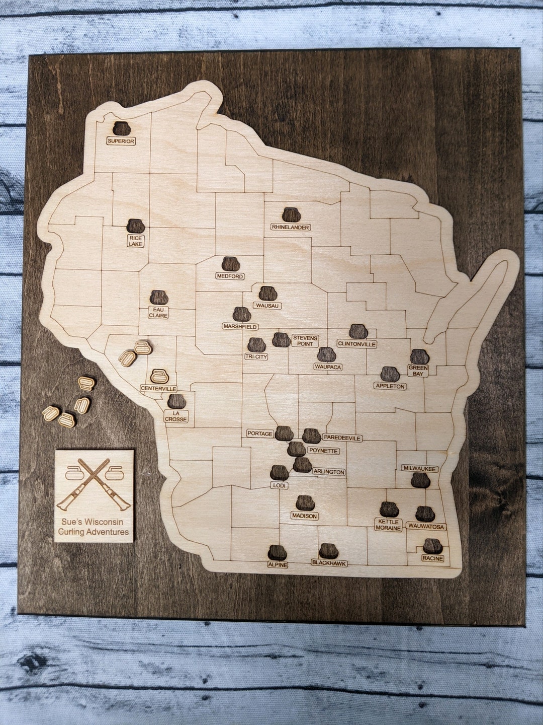 Wisconsin Curling Map - Etsy