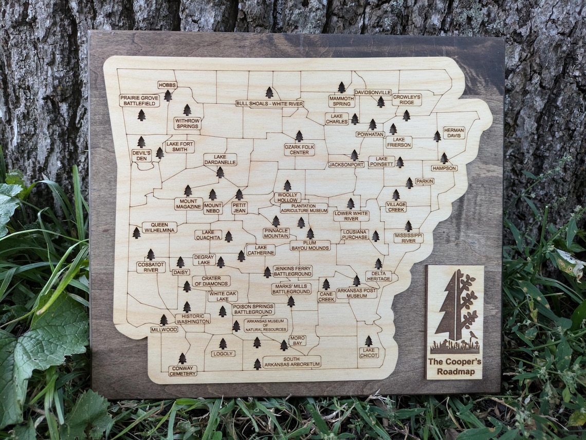 Customizable Arkansas State Park Travel Map - Etsy