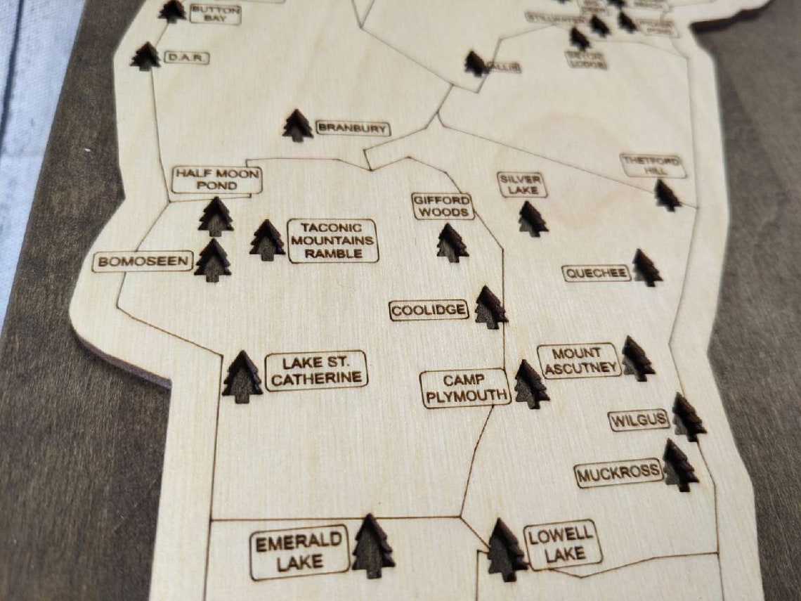Customizable Vermont State Park Tracking Map - Etsy