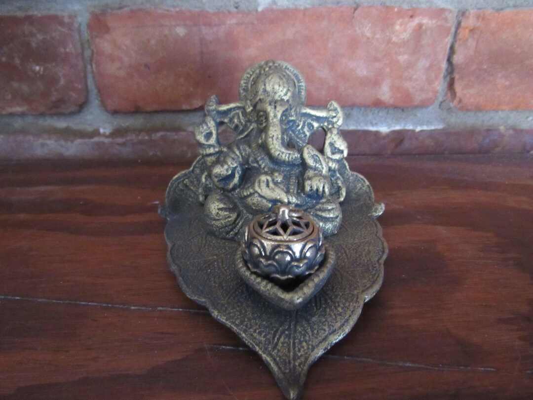 Antique Bronzed Ganesha, (god of Wisdom, Success and Good Luck) Cone ...