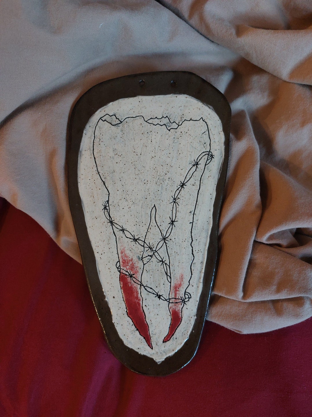 Tooth and Barbed Wire Wall Tile - Etsy