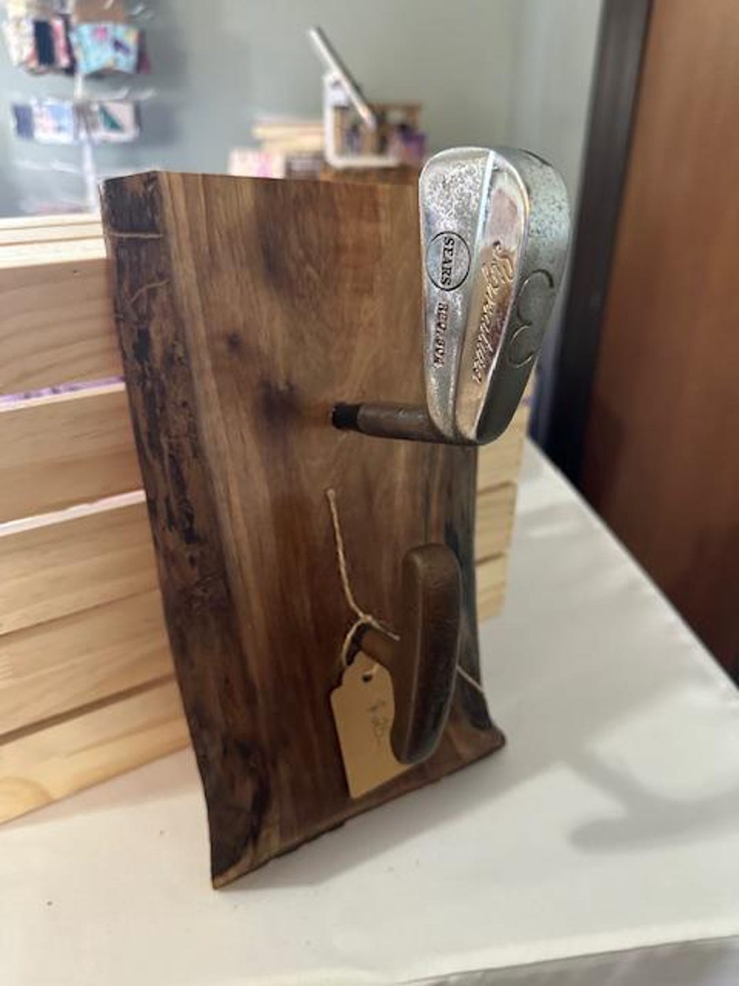 Hat Rack. Live Edge. Made From Repurposed Vintage Golf Clubs - Etsy