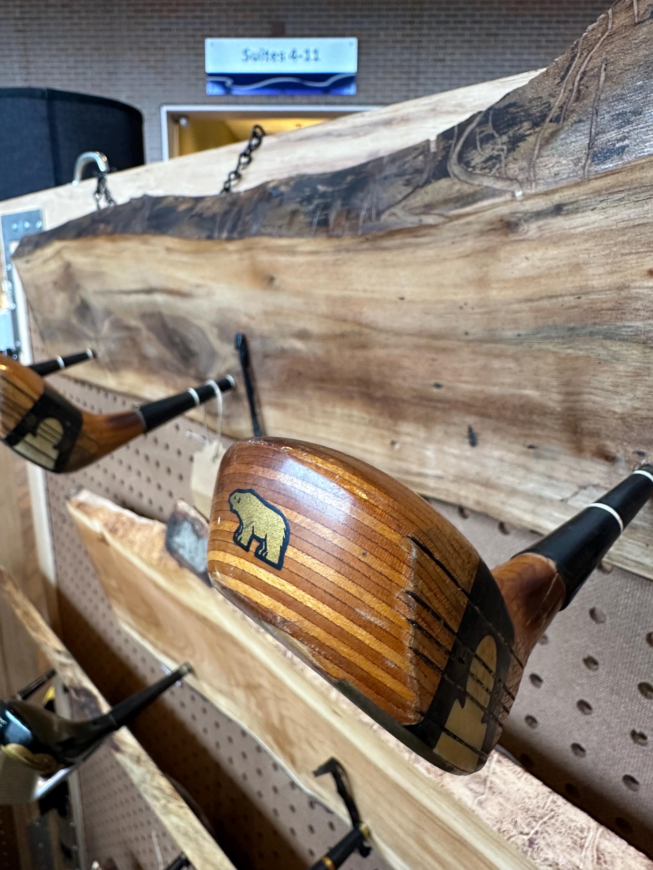 Golden Bear Golf Club Coat Rack. Hand Made in Indiana! Live Edge. Made ...