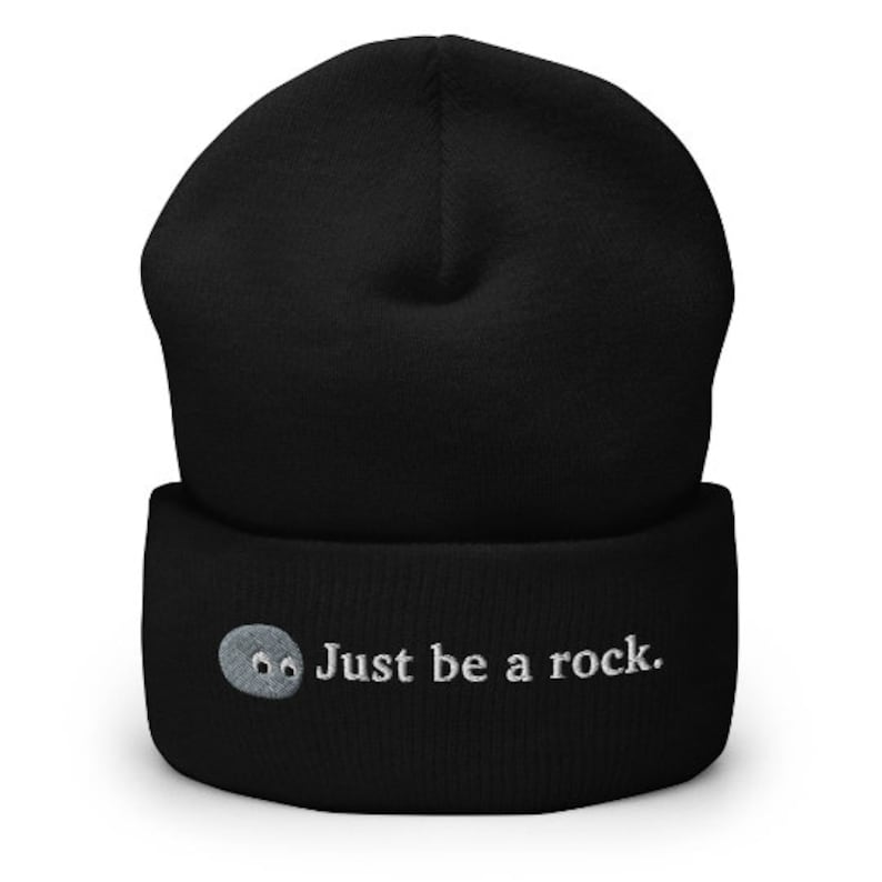 Just Be a Rock. Embroidered Dad Cap, Just Be a Rock. Embroidery Beanie ...