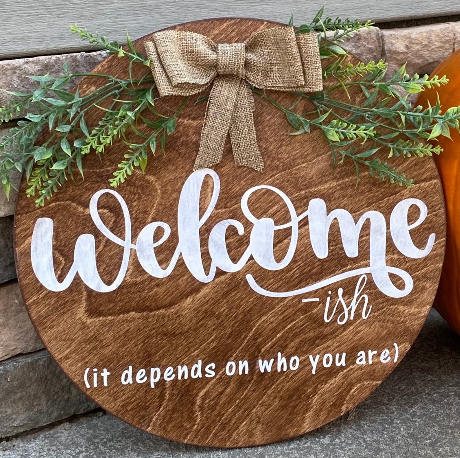 Welcome-ish Door Round, Front Porch Welcome Sign, Welcome Sign for Door ...
