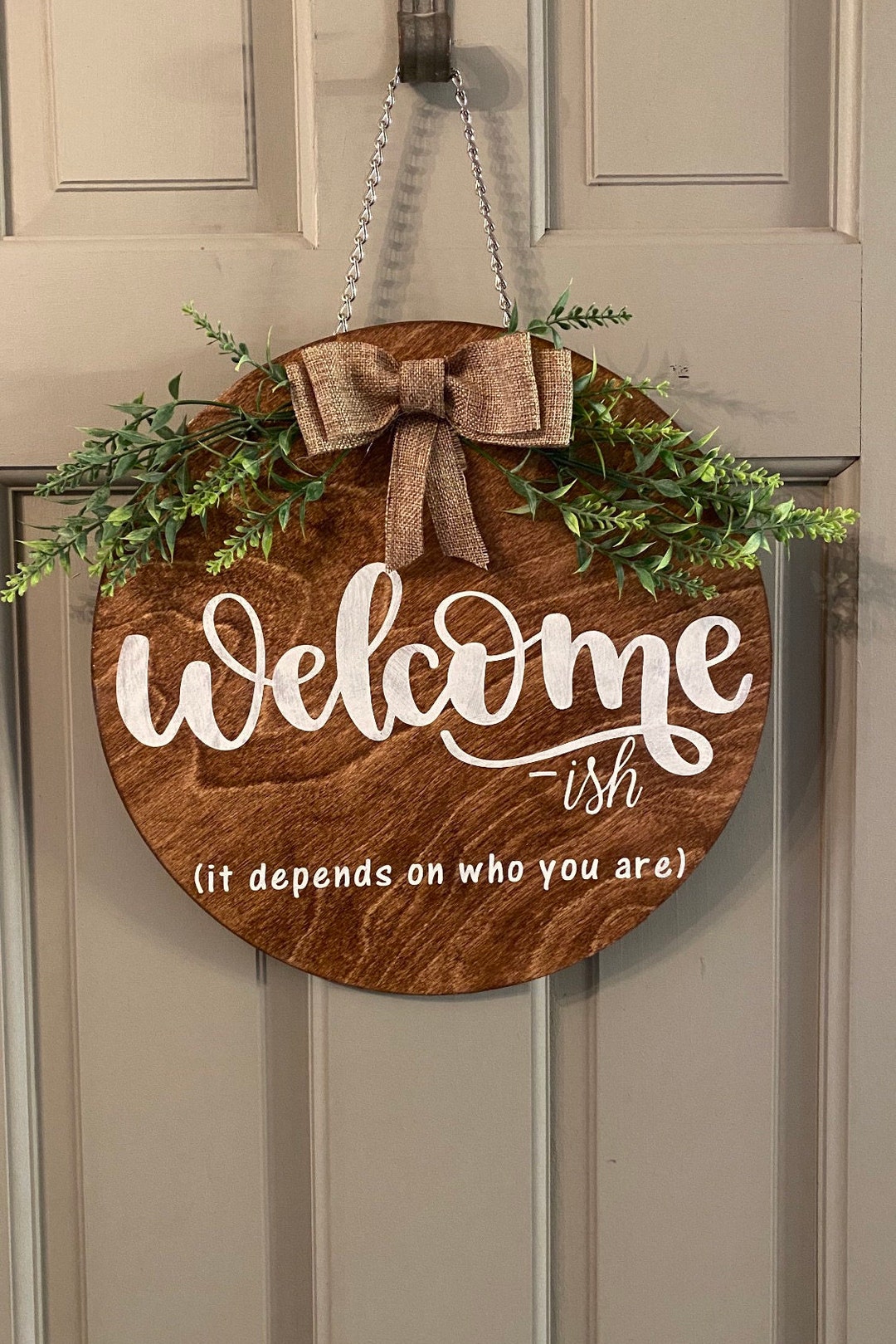 Welcome-ish Door Round, Front Porch Welcome Sign, Welcome Sign for Door ...
