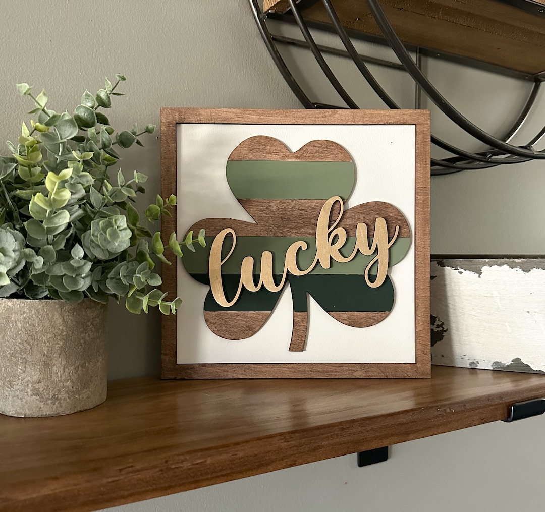St.patricks Day Sign, Farmhouse St.patricks Day, Shamrock, 4 Leaf ...