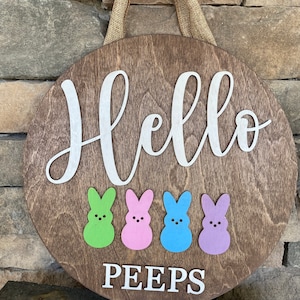 Hello Peeps, Peeps Door Round, Spring Door Round, Easter Door Round ...