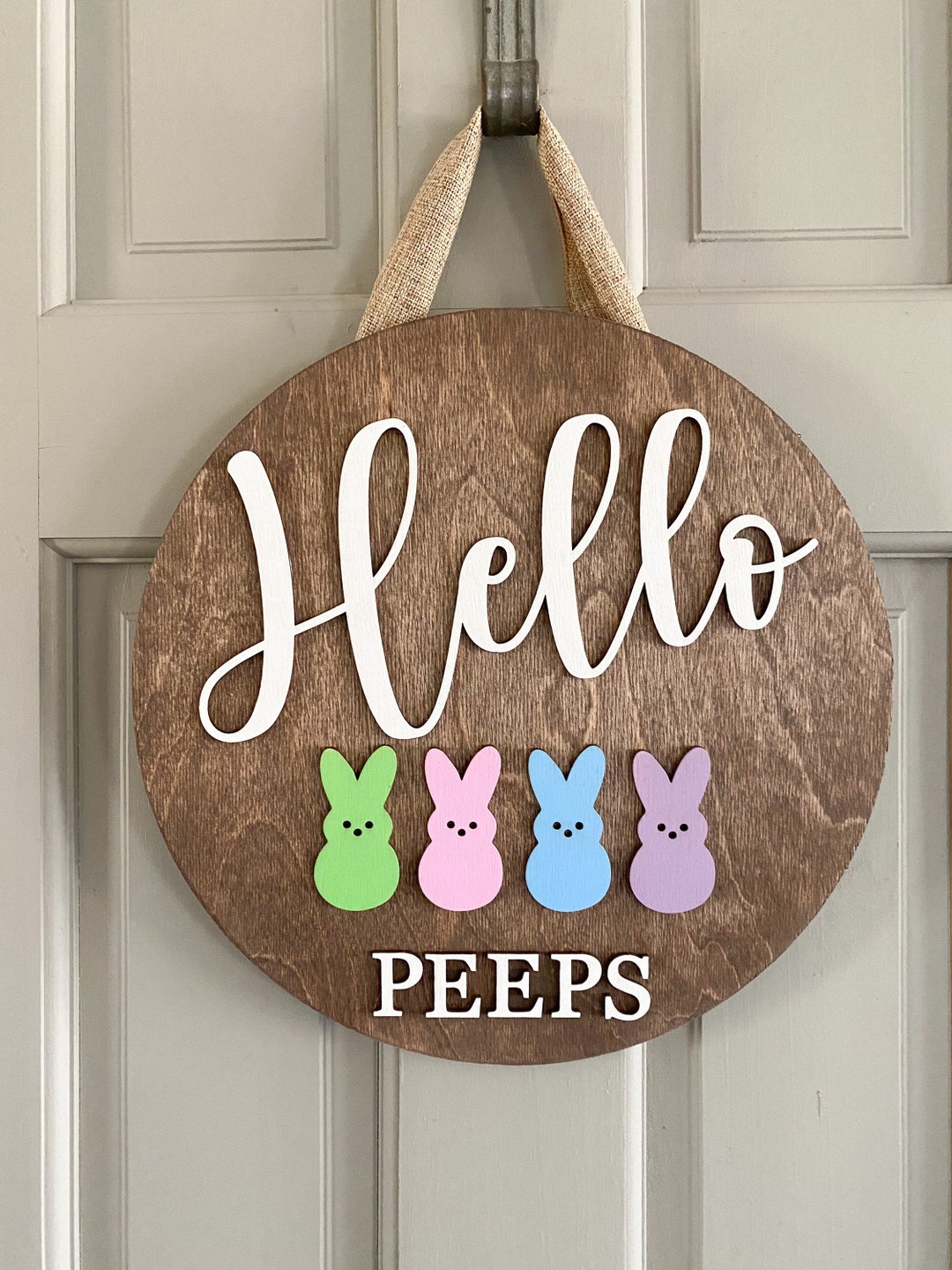 Hello Peeps, Peeps Door Round, Spring Door Round, Easter Door Round ...