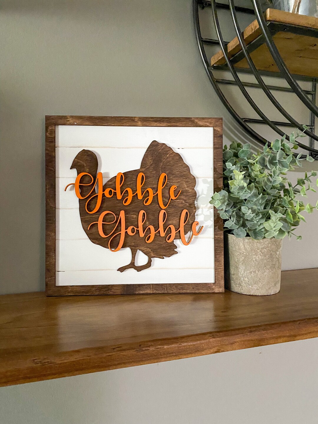 Thanksgiving Decor, Farmhouse Thanksgiving, Turkey Decor, Gobble Gobble ...