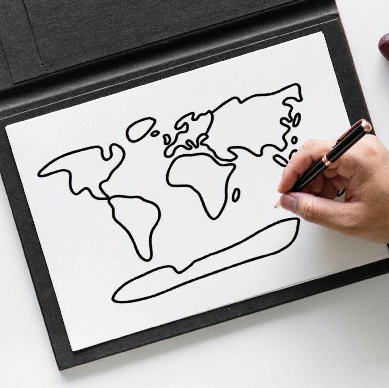 World Map Easy Outline Cycle 2 Geography World Map Outline - Etsy