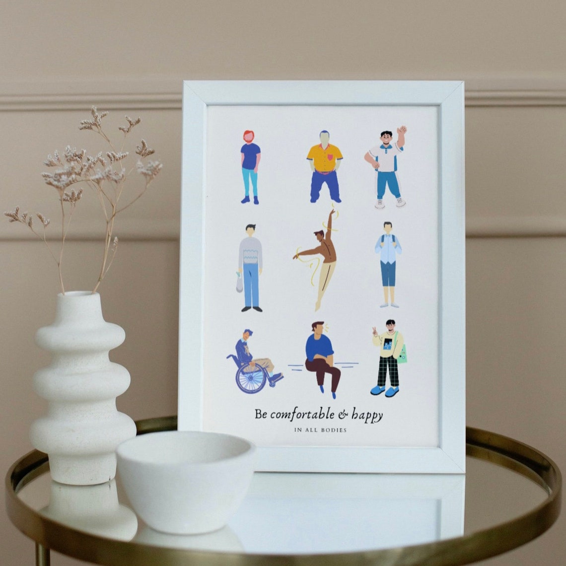 Male Body Positive Positivity Art Therapy Counseling Office - Etsy