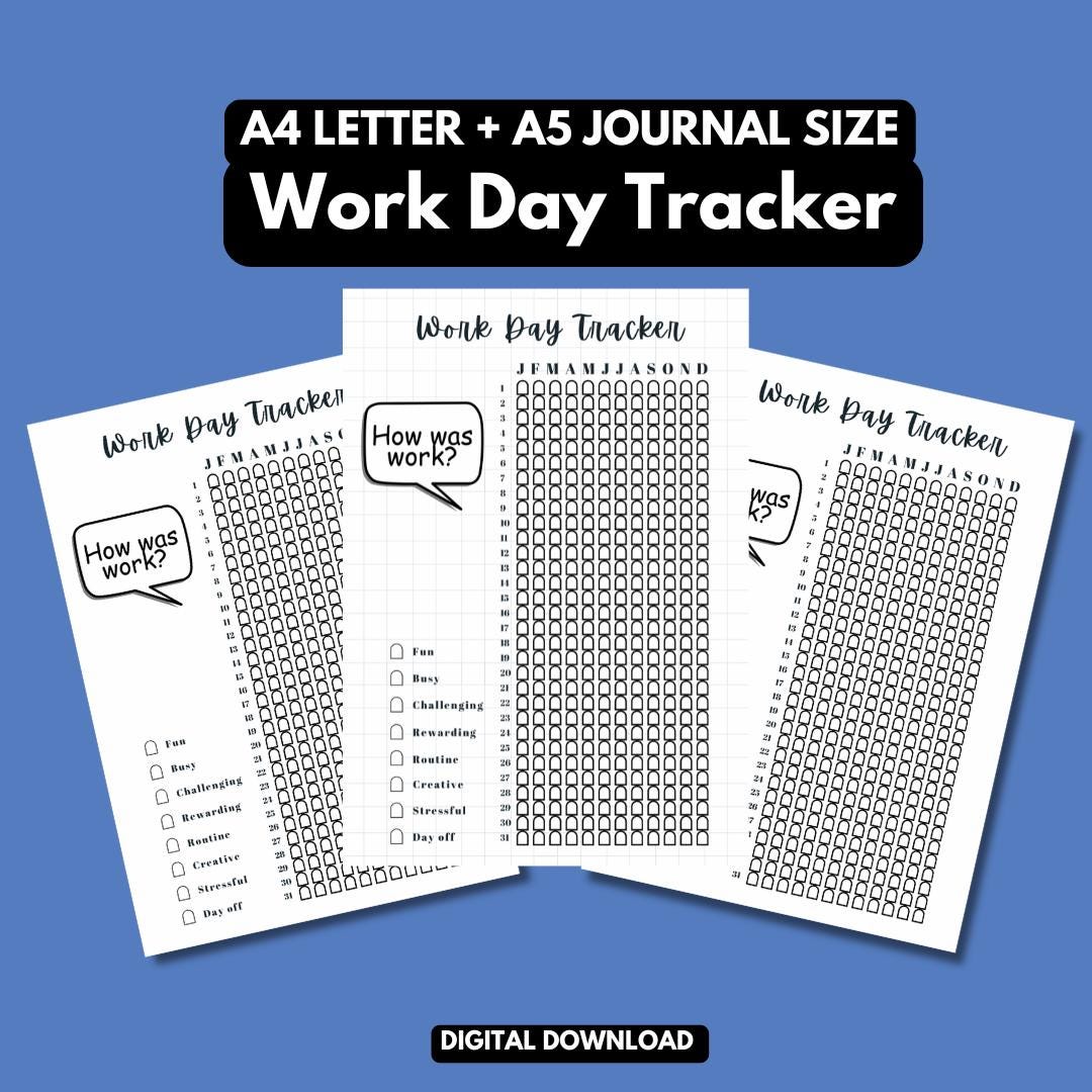 Workday Mood Tracker: Printable Reflection Journal (A4/A5 PDF) - Etsy Australia