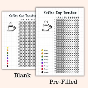 Coffee Cup Tracker: Printable Habit Journal (digital Download) - Etsy