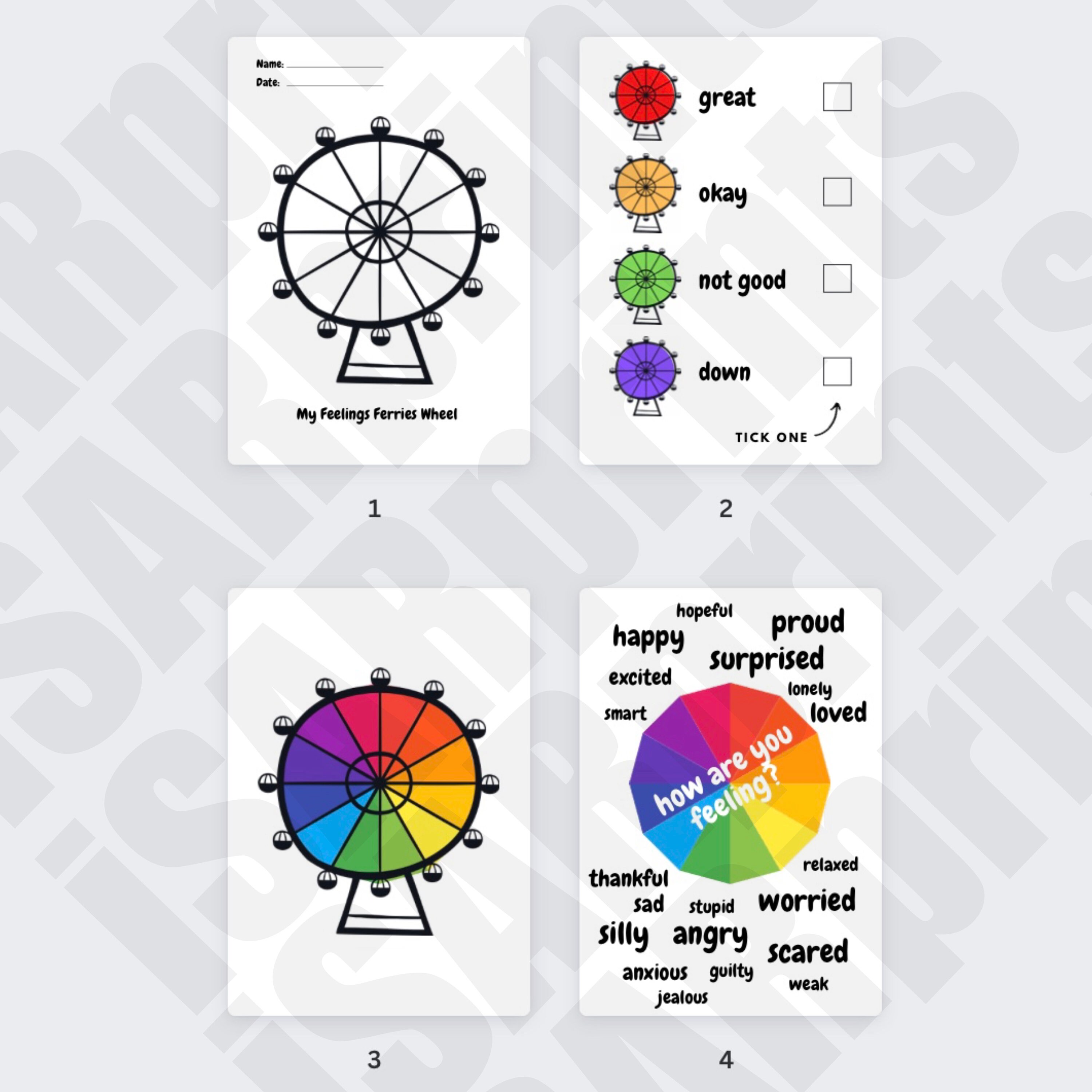 Feelings List Wheel, Feelings Color Wheel Frame, Emotions Wheel ...