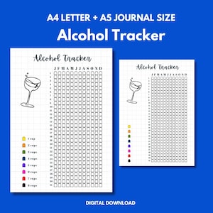 Alcohol Tracker, Printable Journal Page, Alcohol Log, Habit Tracker ...