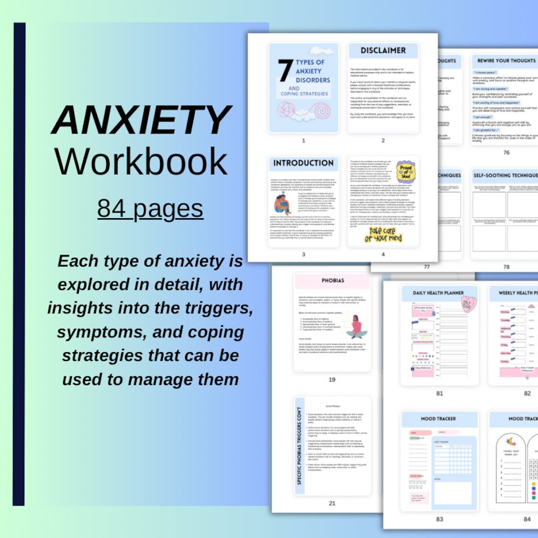 Anxiety Worksheet Journal, Therapy, Anxiety Triggers, Obsessive ...