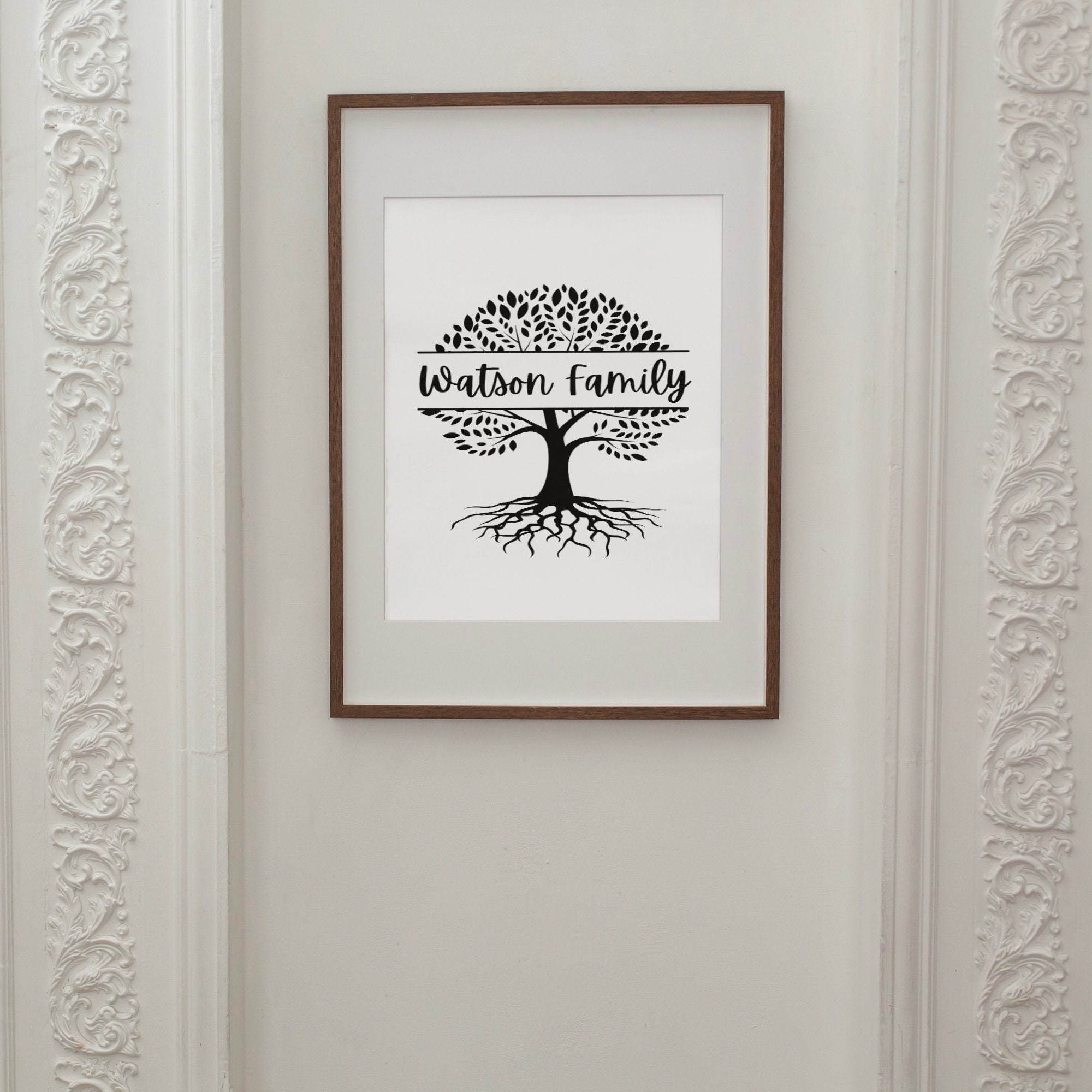 Split Monogram Family Tree Svg Family Tree Roots Svg Vector | Etsy UK