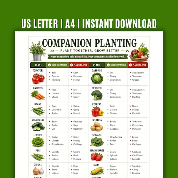Plant Chart Template - Etsy