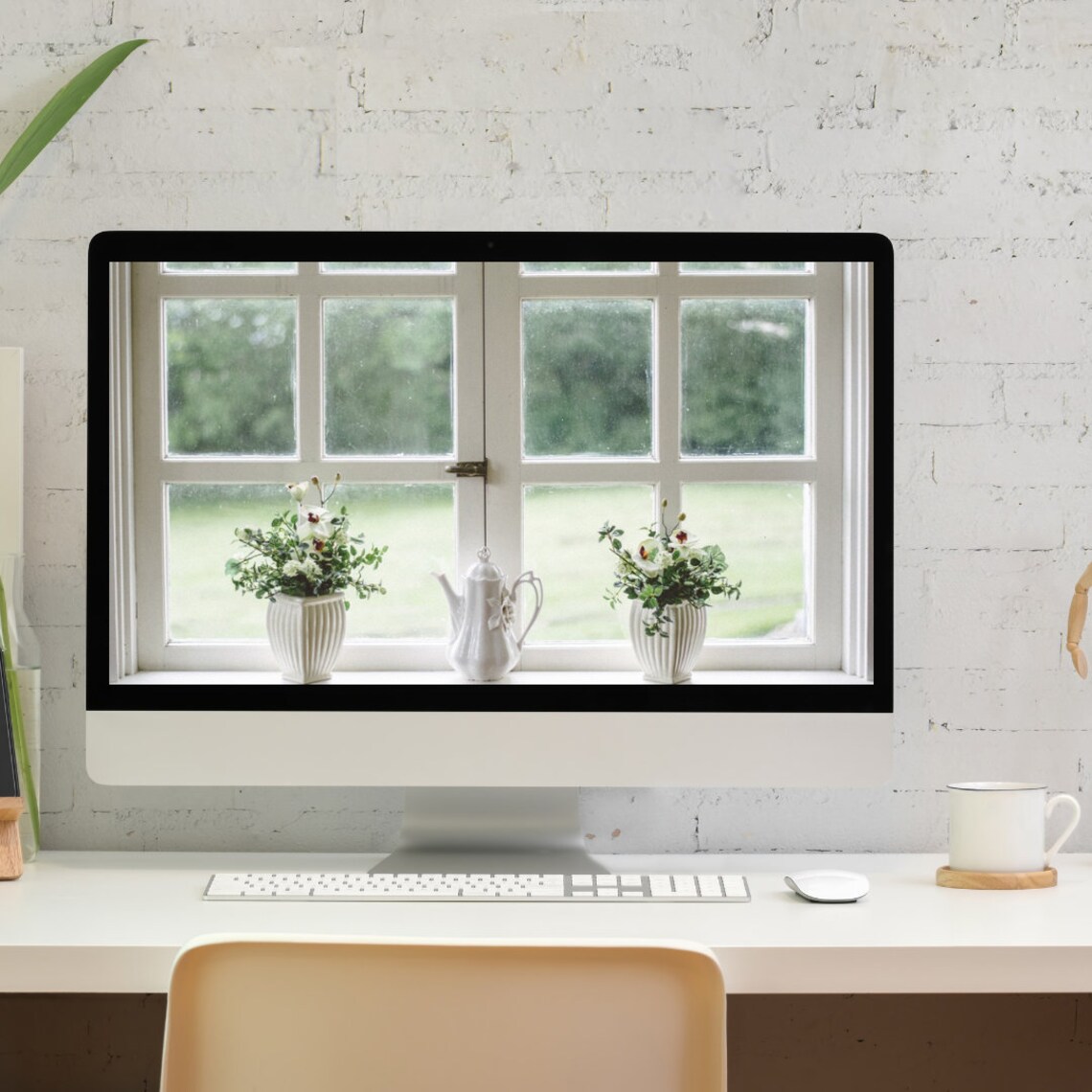 Zoom Background Window Garden Backdrop Virtual Background - Etsy