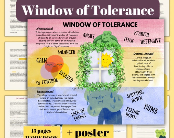 Window of Tolerance Workbook: Self Regulation Activity (digital ...