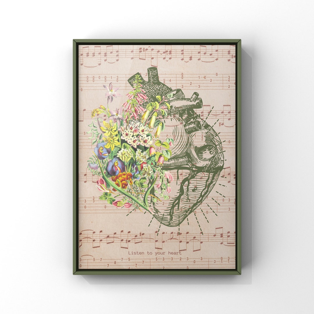 Anatomical Heart Print, Vintage Medical Art, Heart Wall Art, Anatomy ...