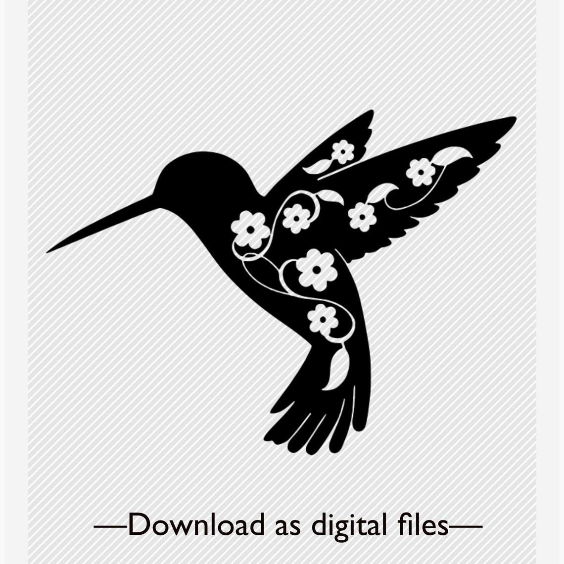 Flower Hummingbird svg Hummingbird svg file Beautiful bird | Etsy