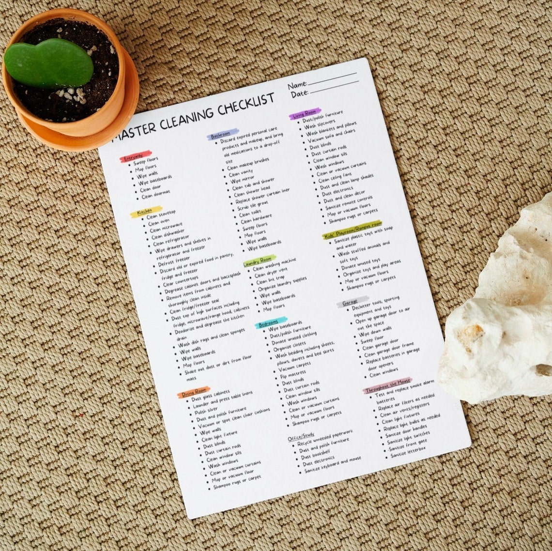 Ultimate Master Clean Sheet Checklist Clean Schedule Pad - Etsy