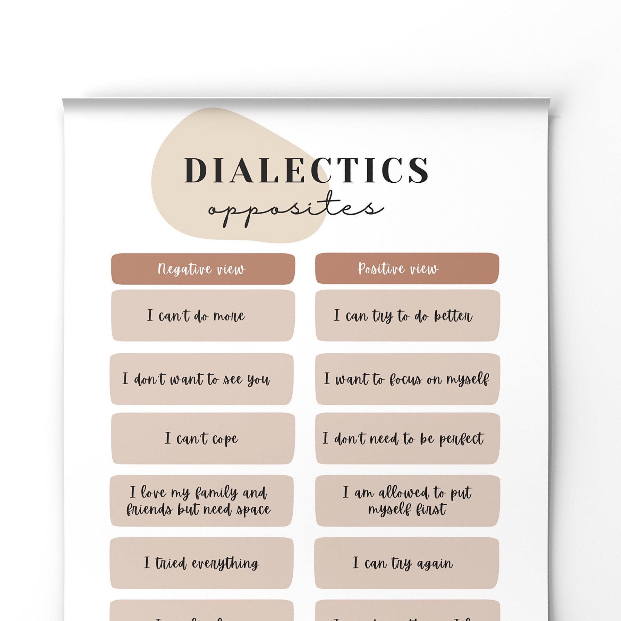 Dialectics DBT Psychology Art Printable Dialectical Behaviour | Etsy