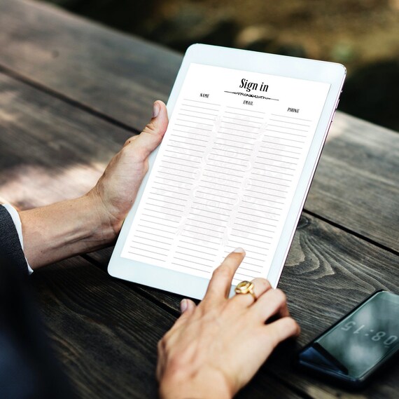 Client Sign in Sheet Download Sign in Sheet Template Contact - Etsy