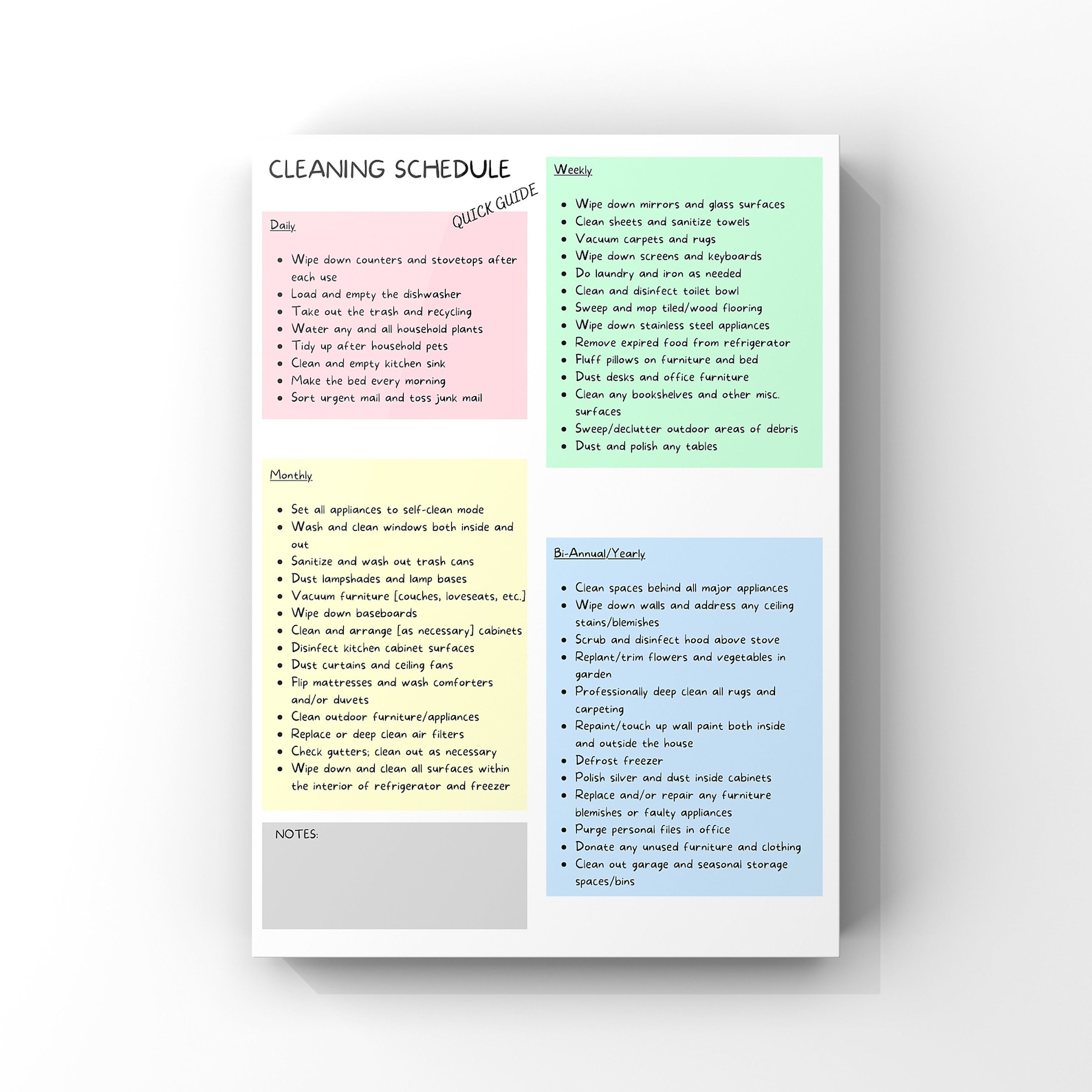 Ultimate Master Clean Sheet Checklist, Master Cleaning List, Yearly ...