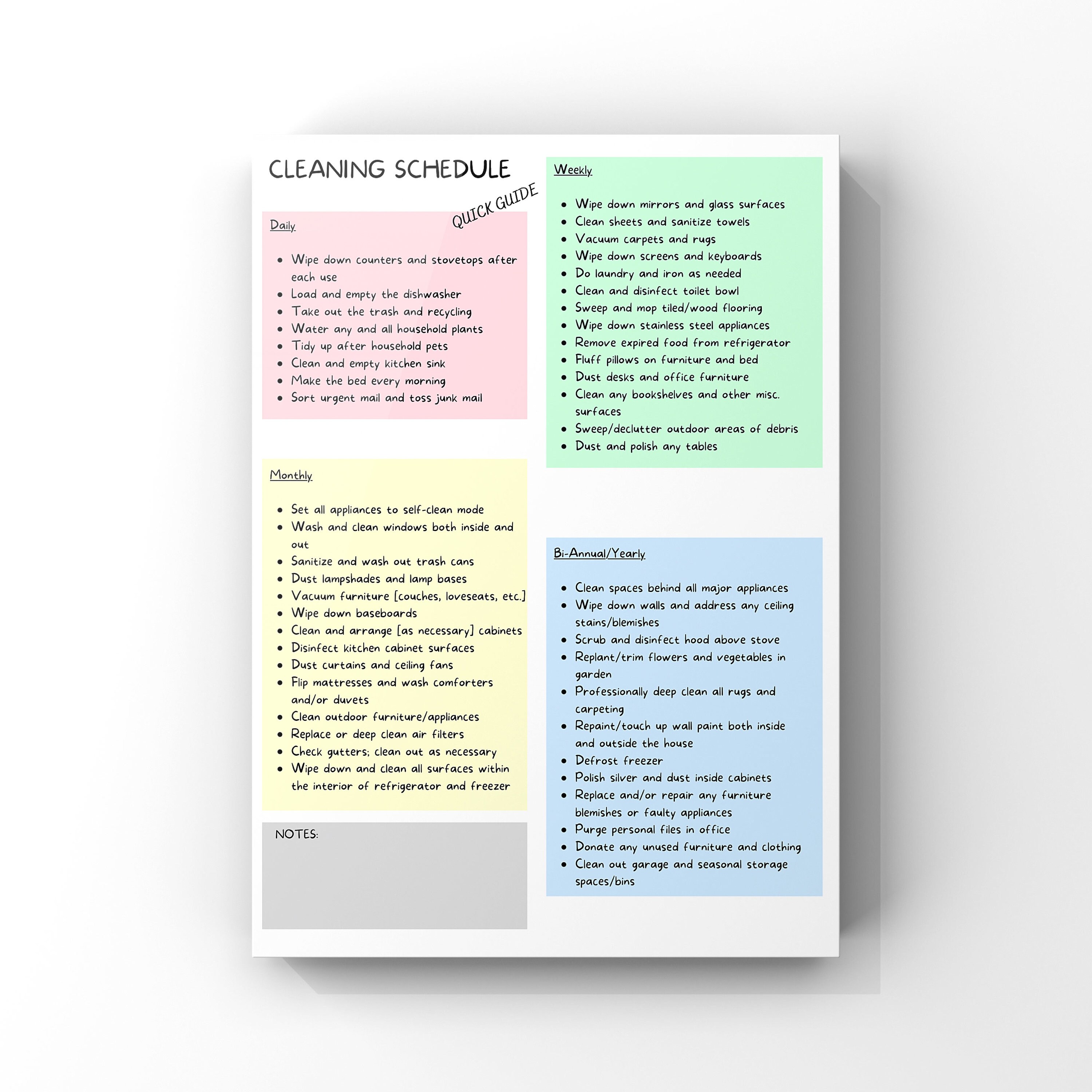 Ultimate Master Clean Sheet Checklist, Master Cleaning List, Yearly ...