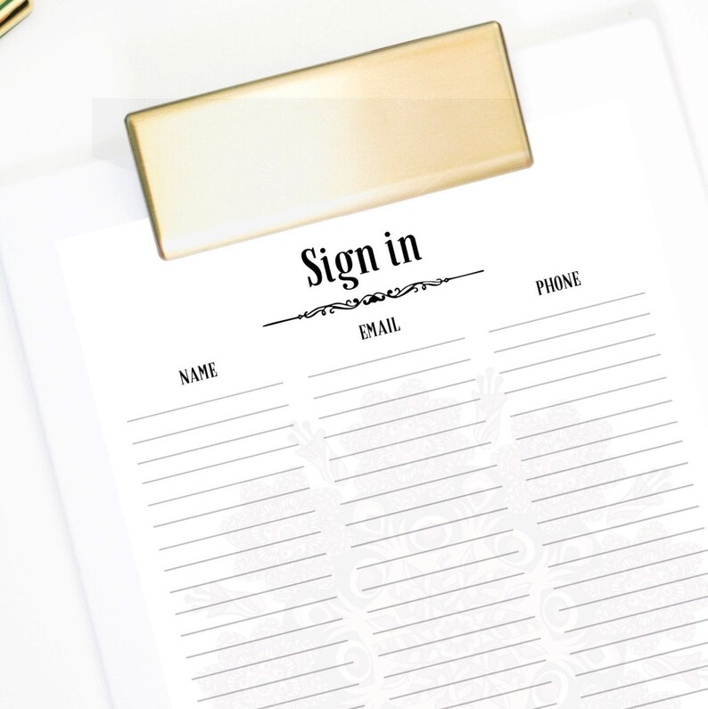 Client Sign in Sheet Download, Sign in Sheet Template, Contact Details ...