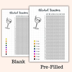 Alcohol Tracker, Printable Journal Page, Alcohol Log, Habit Tracker ...