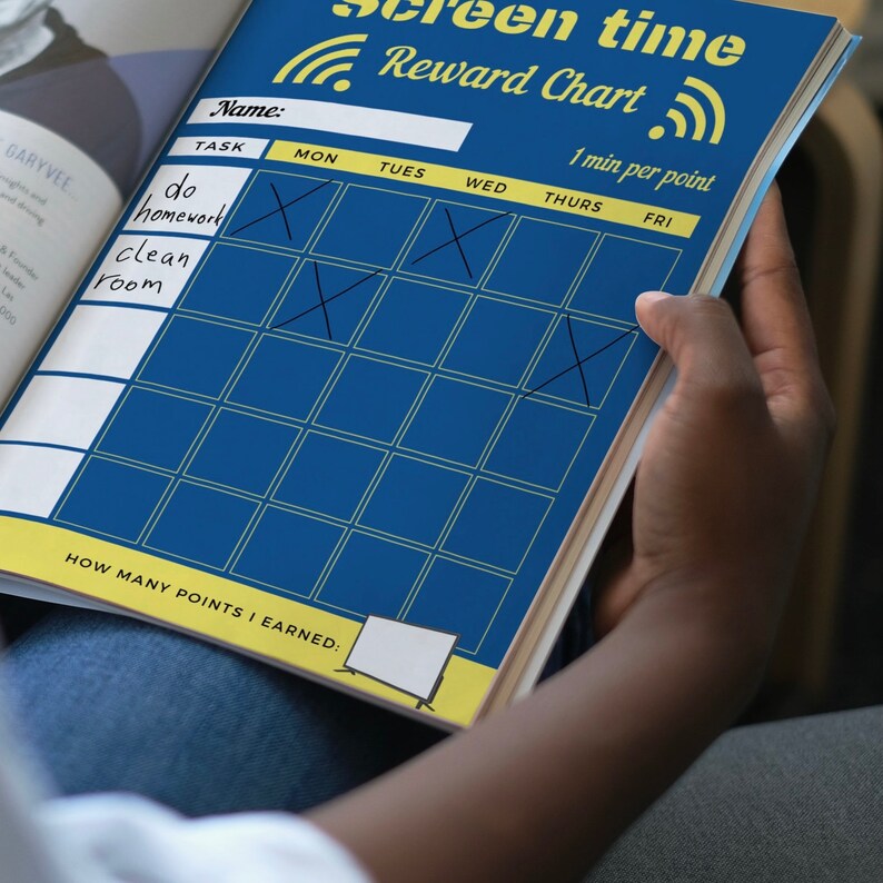 Screen Time Printable Reward Chart Digital Use Screen Time - Etsy