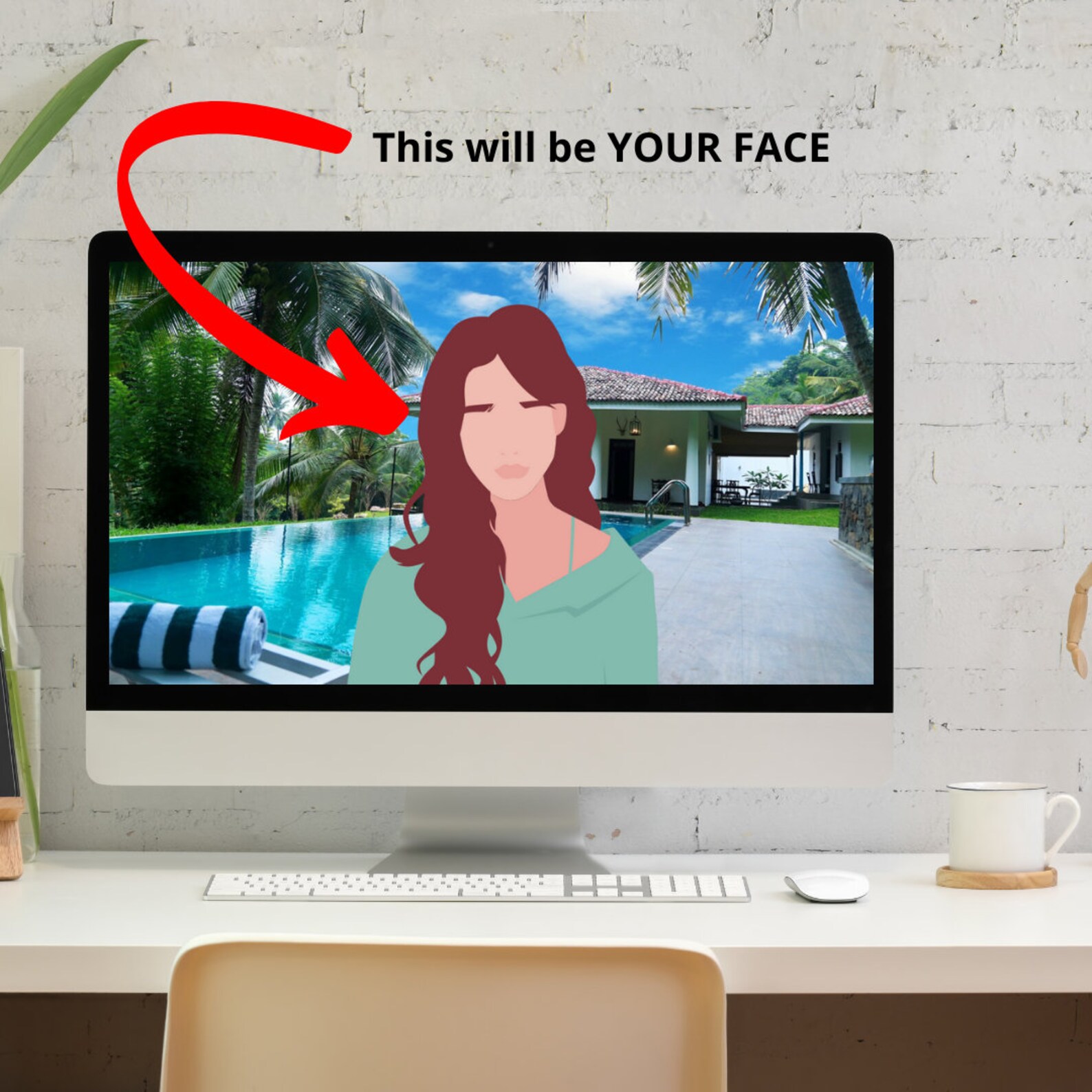 Zoom Background Swimming Pool Outdoor Pool Background | Etsy