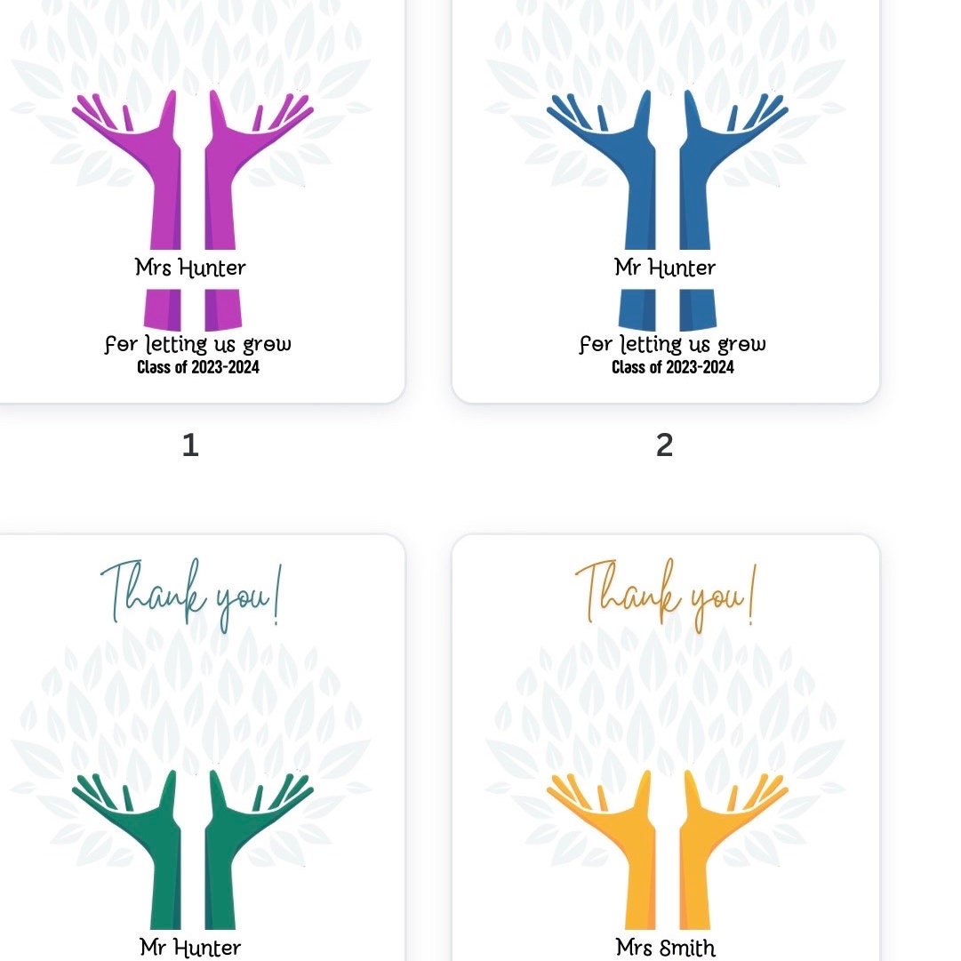 Editable Fingerprint Tree Teacher Appreciation Gift Ideas, Thumbprint ...