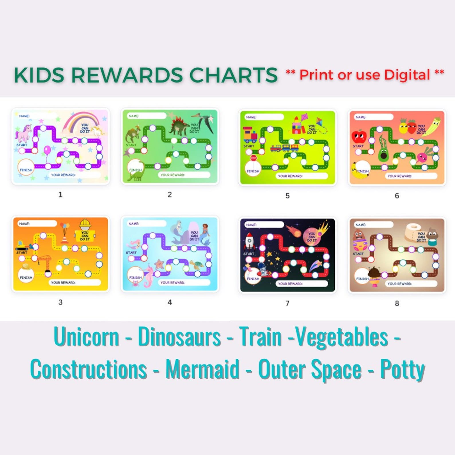 Chore Reward Chart for Kids, Kids Chore Chart, Chore Checklist, Chore ...