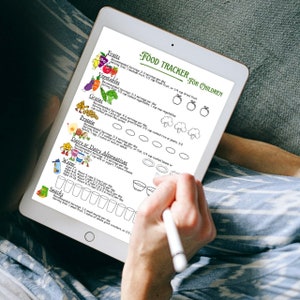 Printable Healthy Eating Tracker, Food Pyramid Tracker, Kids Food Chart ...