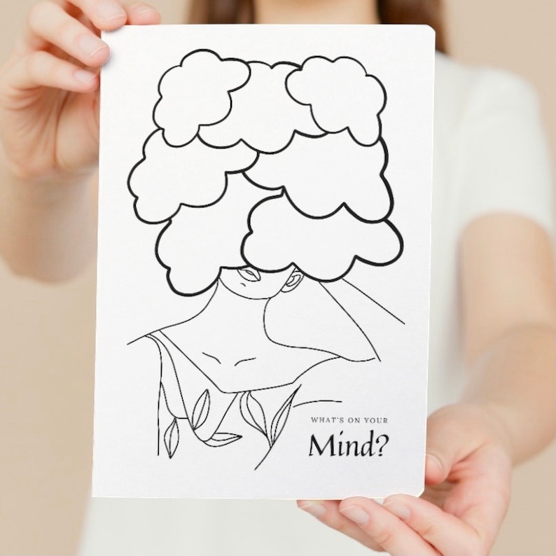 What's on Your Mind Worksheet: Art Therapy Template (PDF, PNG, JPEG) - Etsy