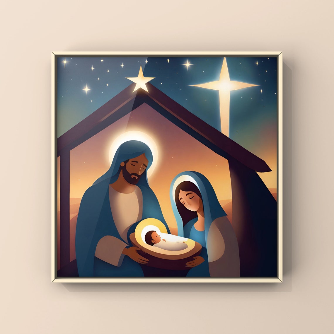 Printable Nativity Scene Christmas Wall Decor Christian Wall - Etsy Canada