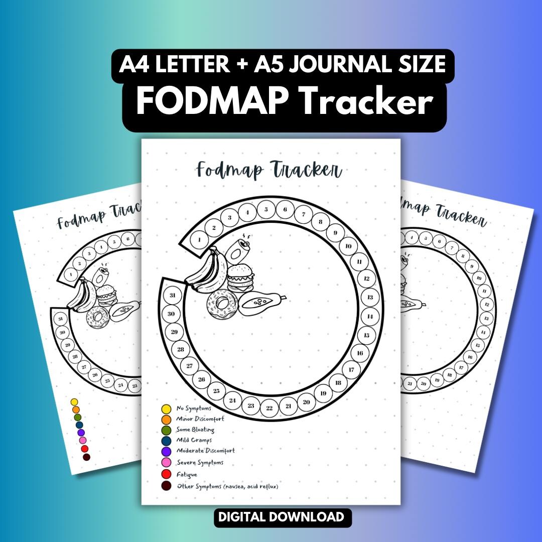 FODMAP Food List Tracker, Track Symptoms, Bloating Tracker, Fodmap Log ...