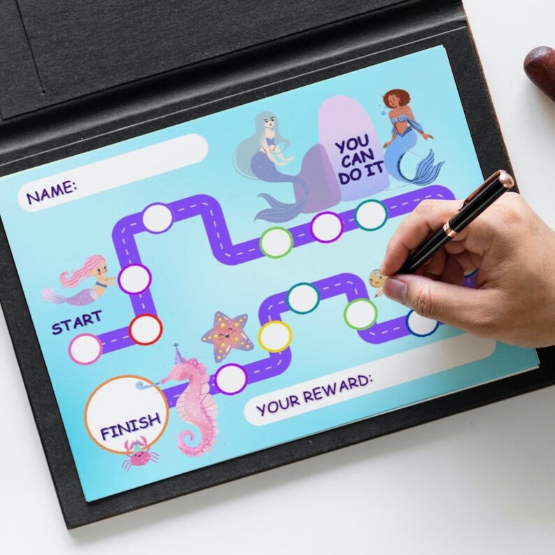 Printable Kids Reward Chart, Dinosaur Mermaid Unicorn Construction ...