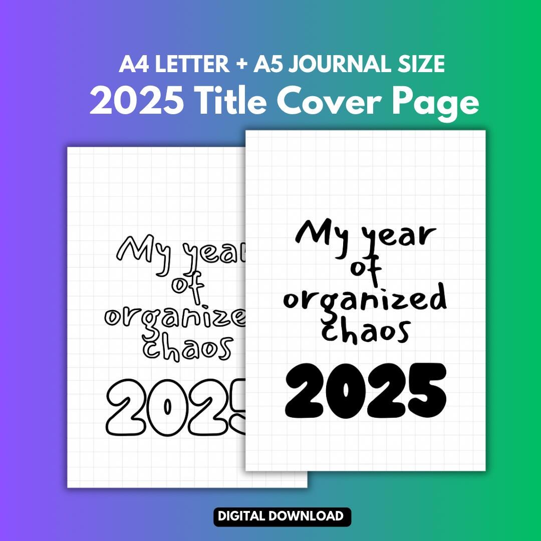 Printable Cover Pages, 2025 Journal Title Pages, Printable Journal Page ...