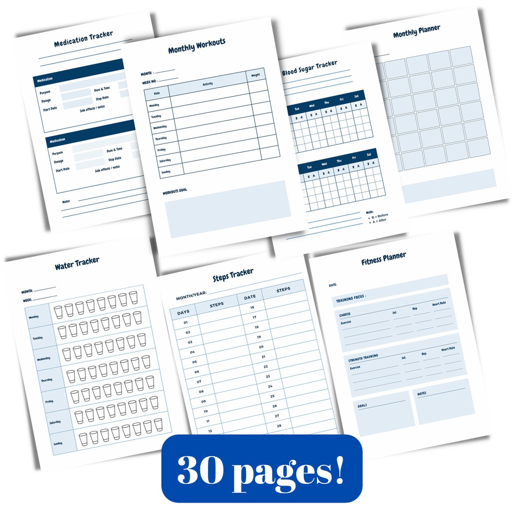 Diabetic Care Planner Printable Diabetes Treatment Organizer Medical ...