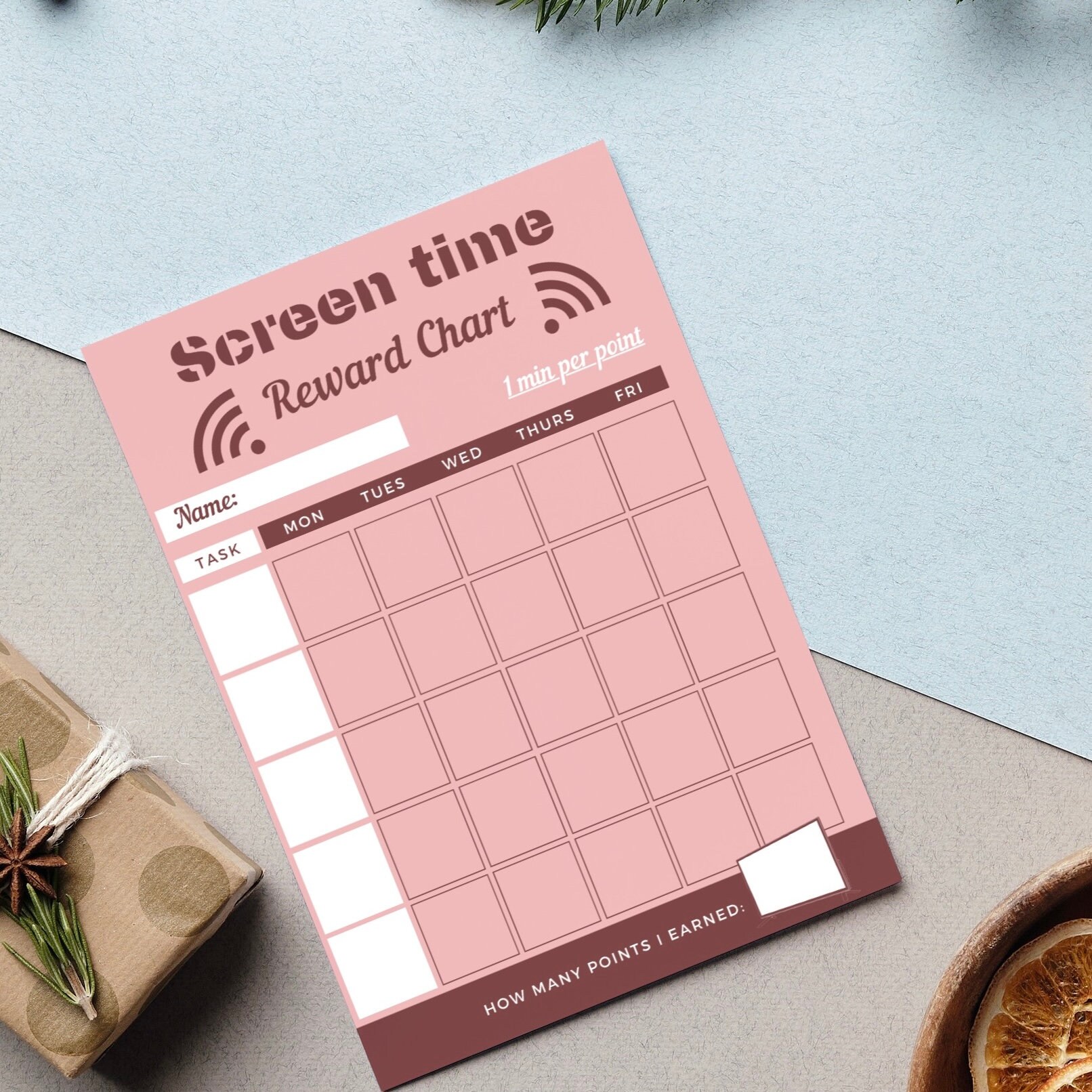 Screen Time Printable Reward Chart Digital Use Screen Time - Etsy