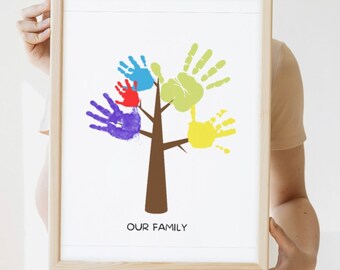 Family Tree Handprint Art - Etsy