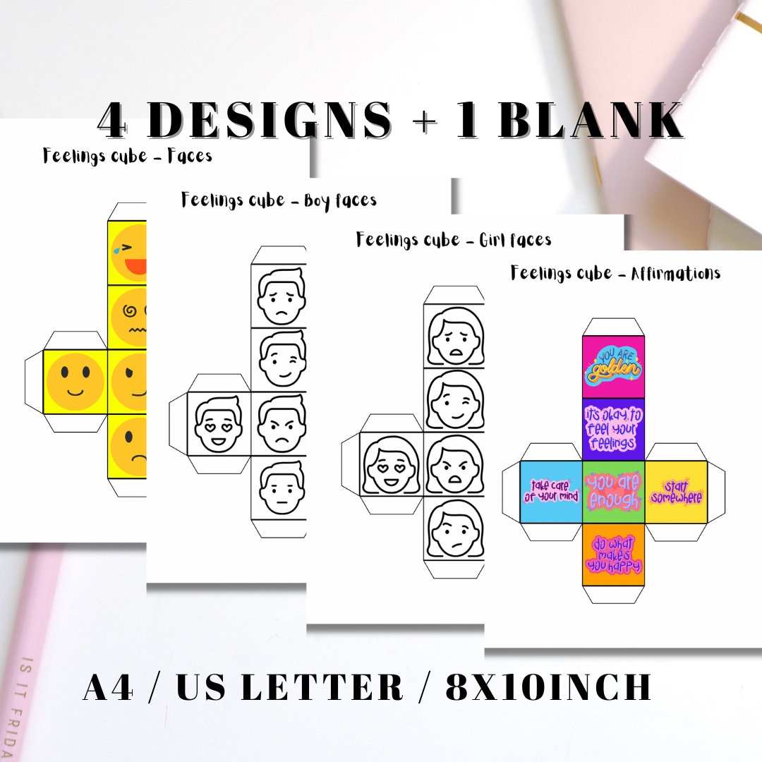 Emotions Play Cube Dice: Toddler Learning Chart (DIY Digital Download ...