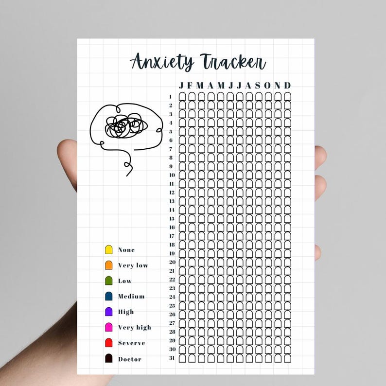 Anxiety Tracker Printable: A4/A5 Journal Page (digital Download) - Etsy